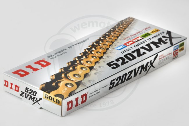 Chain 520x112 DID ZVM-X Super Heavy Duty X-Ring Gold | Motorcycle Parts ...