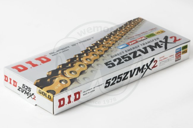 Chain 525x100 DID ZVM-X Super Heavy Duty X-Ring Gold | Motorcycle Parts ...